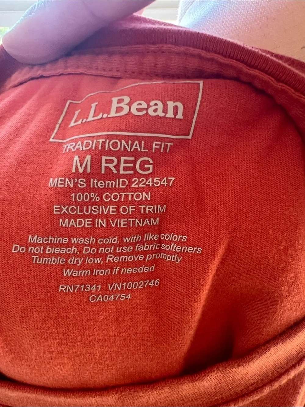 L.L. Bean | Shirts | Ll Bean Mens Crewneck Tee In Rust Orange | Poshmark